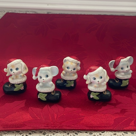 Honco | Holiday | 97s Honco Critters In Boots Figurines 8903 Set Of 5 ...